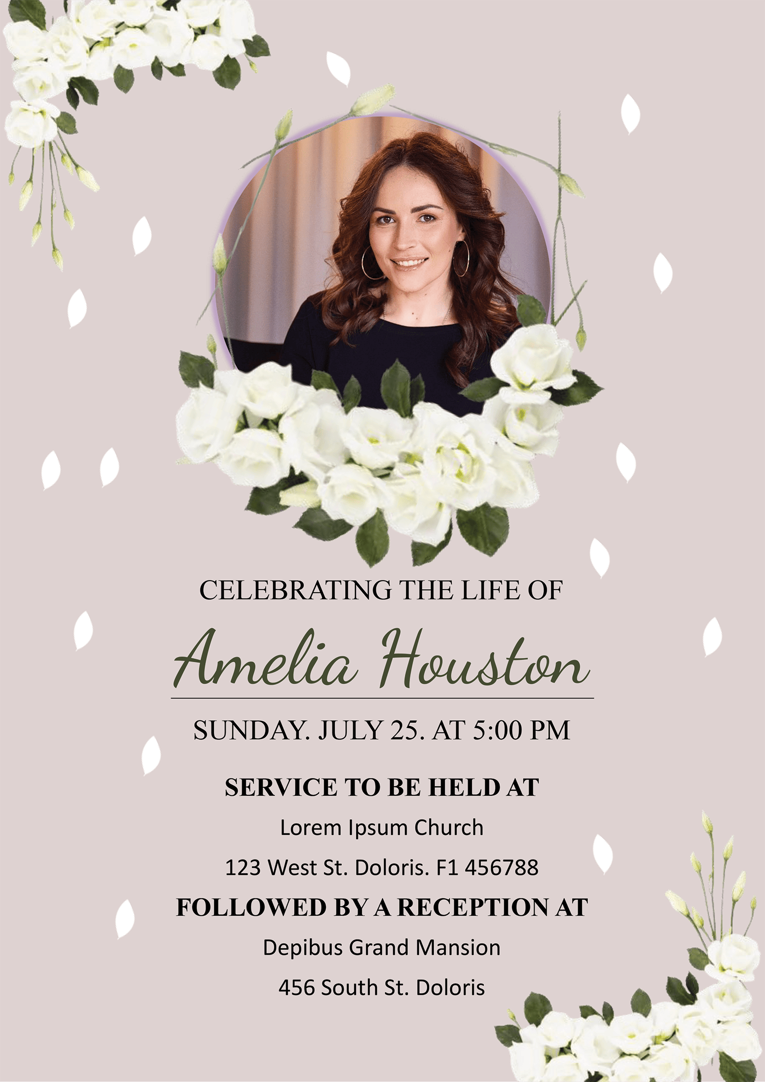 Free Editable Funeral Announcement Templates - DocFormats.net