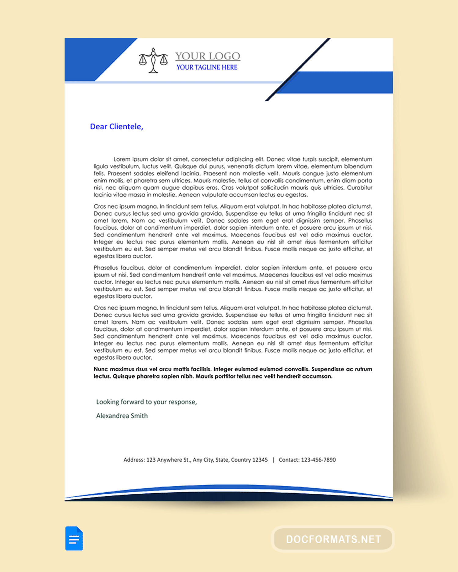 Free Google Docs Letterhead Templates - DocFormats.net