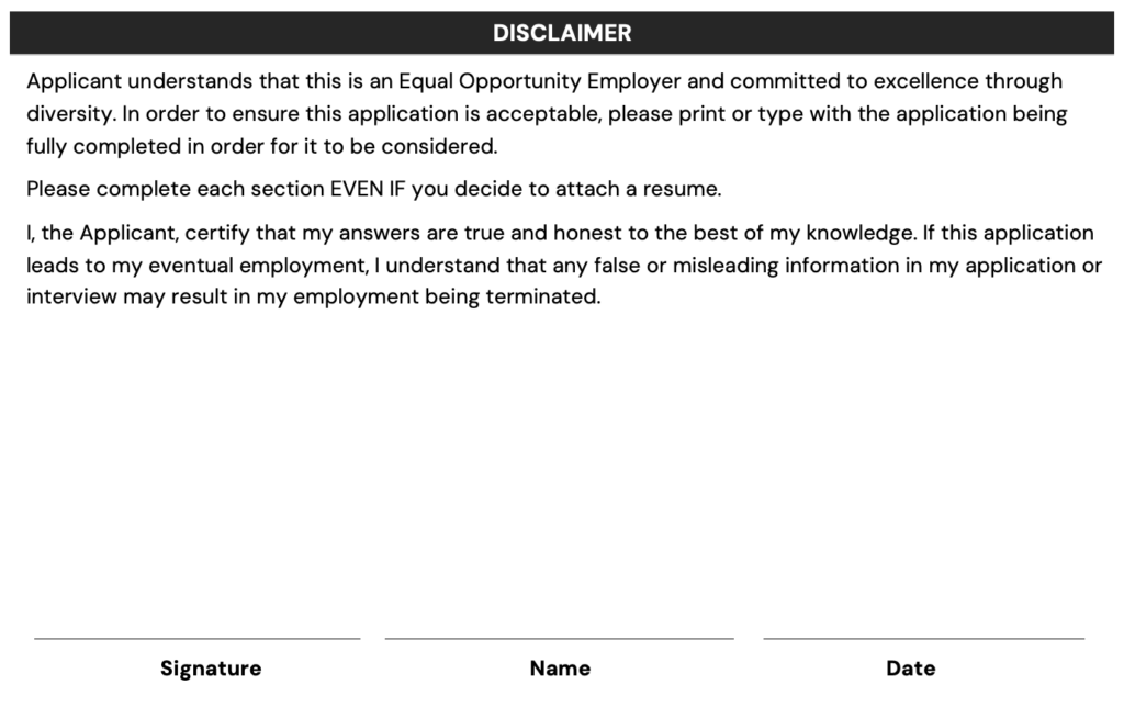 Free Job Application Form Template (Word, PDF, Google Docs)