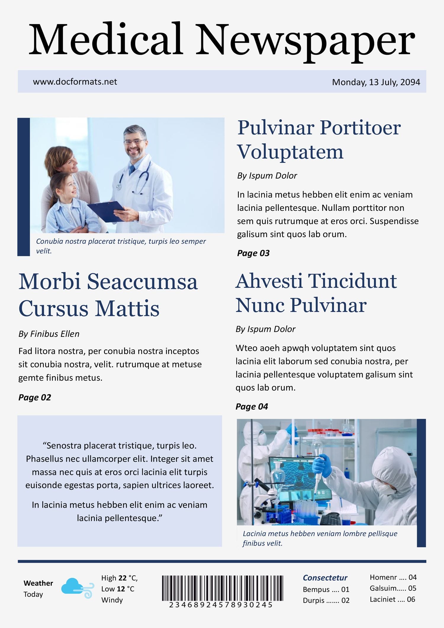 Medical Newspaper Template - Google Slides | PowerPoint - Docformats