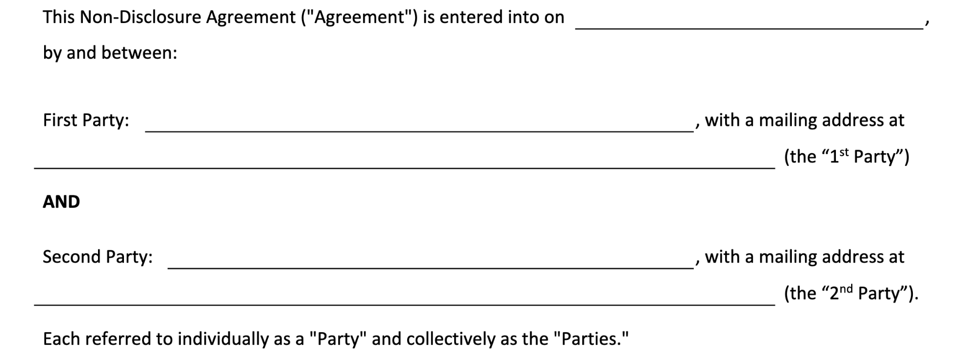 Free Non-Disclosure Agreement (NDA) Template
