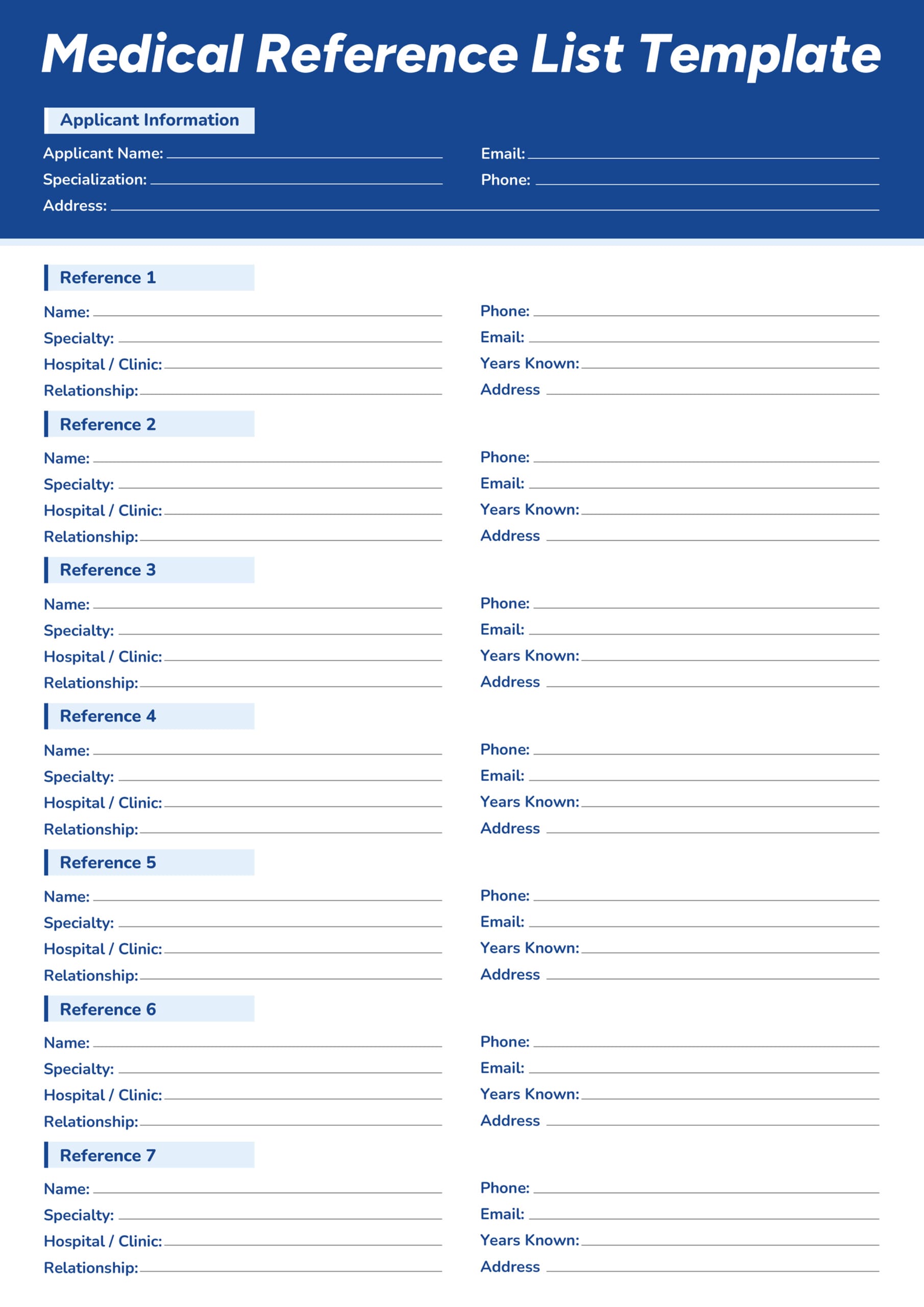 Free Reference List Templates to Edit and Print
